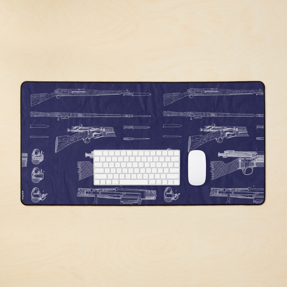 "Vintage Rifle Blueprint - Classic Rifle" Mouse Pad by HistoSasa ...
