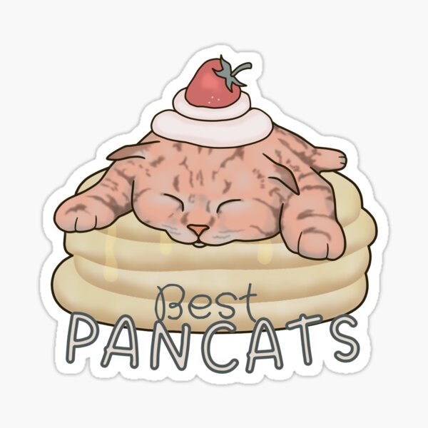 "Best Pancats Cat Pancake Strawberry Breakfast Chef Baker" Sticker for ...