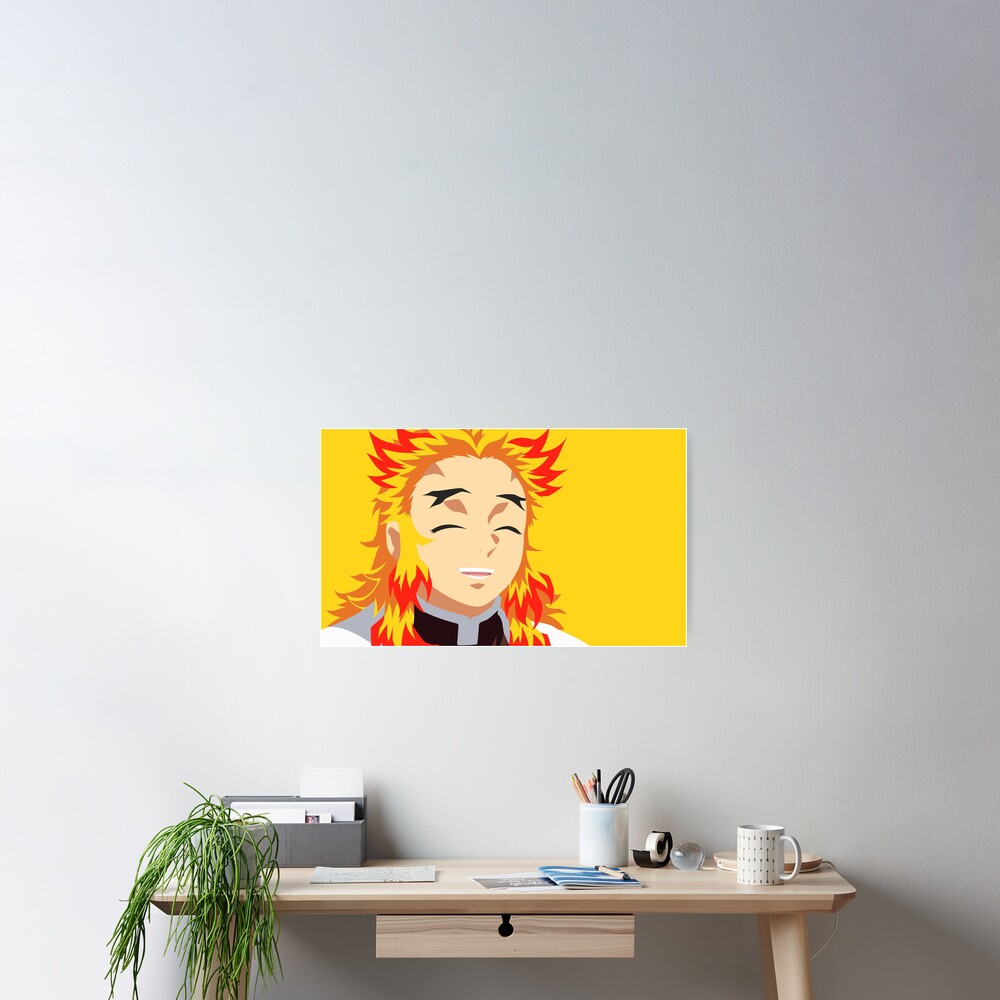 "Rengoku Kyojuro Last Smile - Flame Hashira " Poster by DrWolfstark ...