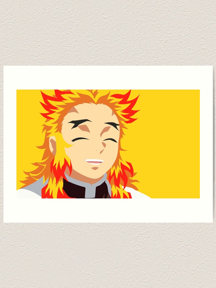 "Rengoku Kyojuro Last Smile - Flame Hashira " Art Print by DrWolfstark ...