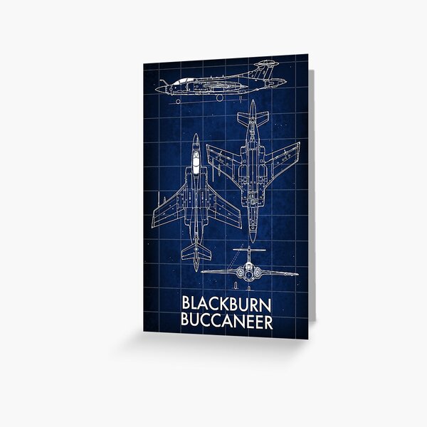 "Blackburn Buccaneer Fighter Jet Blueprint Schematic" Greeting Card for ...
