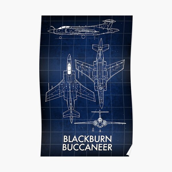 "Blackburn Buccaneer Fighter Jet Blueprint Schematic" Poster for Sale ...