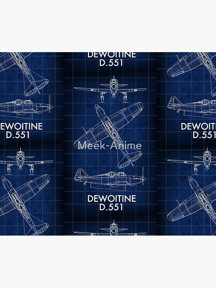 "Dewoitine D.551 Vintage Aircraft Blueprint Schematic" Throw Blanket by ...
