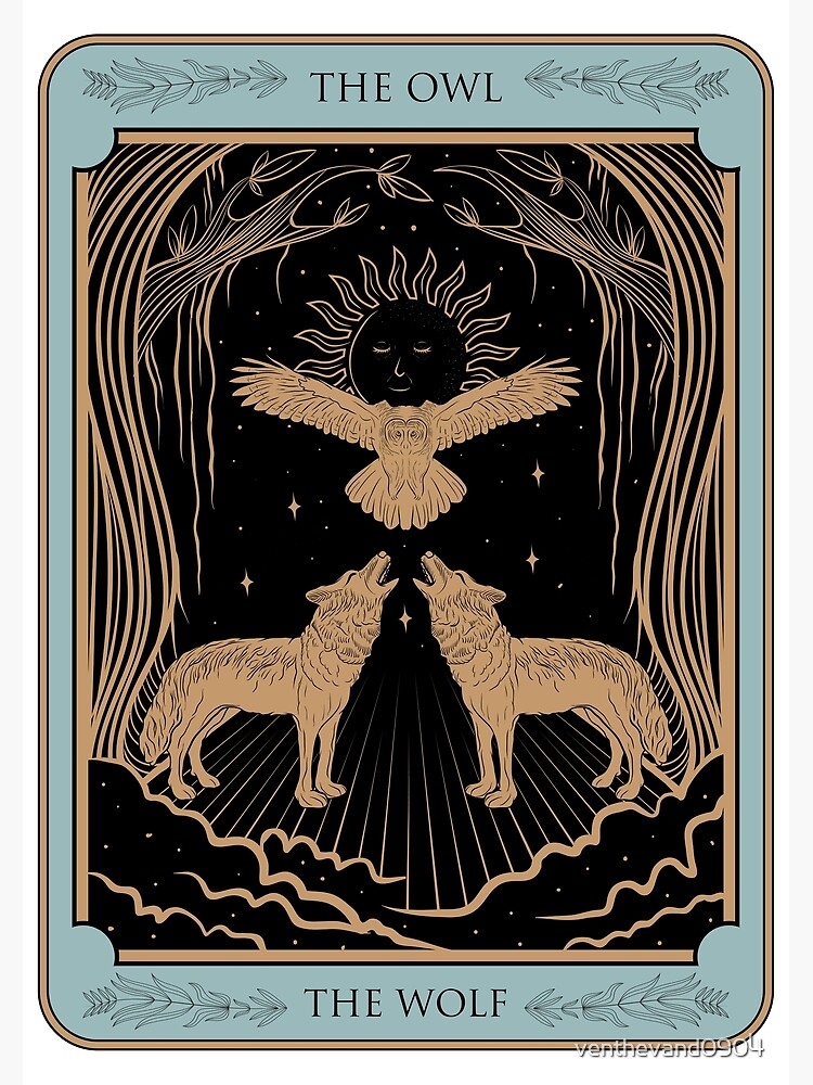 "Wolf and Owl tarot card illustration" Poster by venthevand0904 | Redbubble