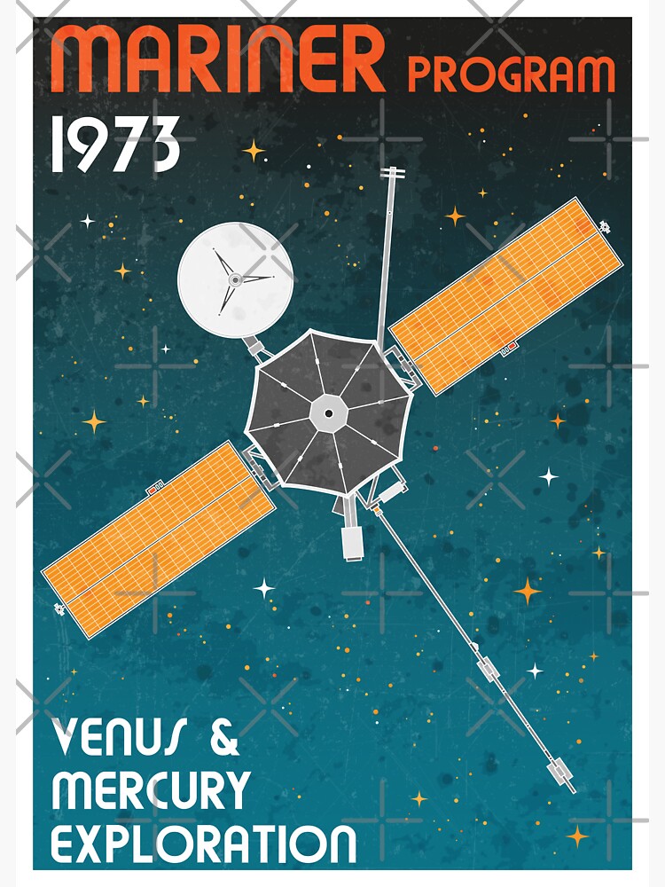 "Mariner Program. 1973. Venus & Mercury Exploration" Sticker for Sale ...