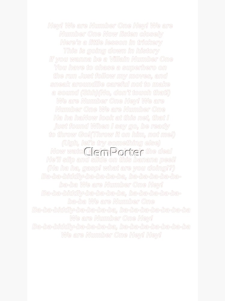we are number one lyrics Premium Matte Vertical Poster sold by ...