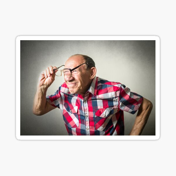 "Funny old man" Sticker for Sale by gmstockstudio | Redbubble
