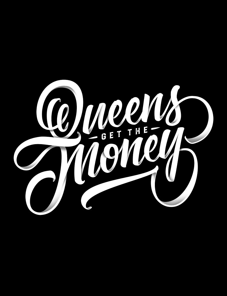 "QUEENS - Hand Lettering Black & White" by Made by Mighty | Redbubble