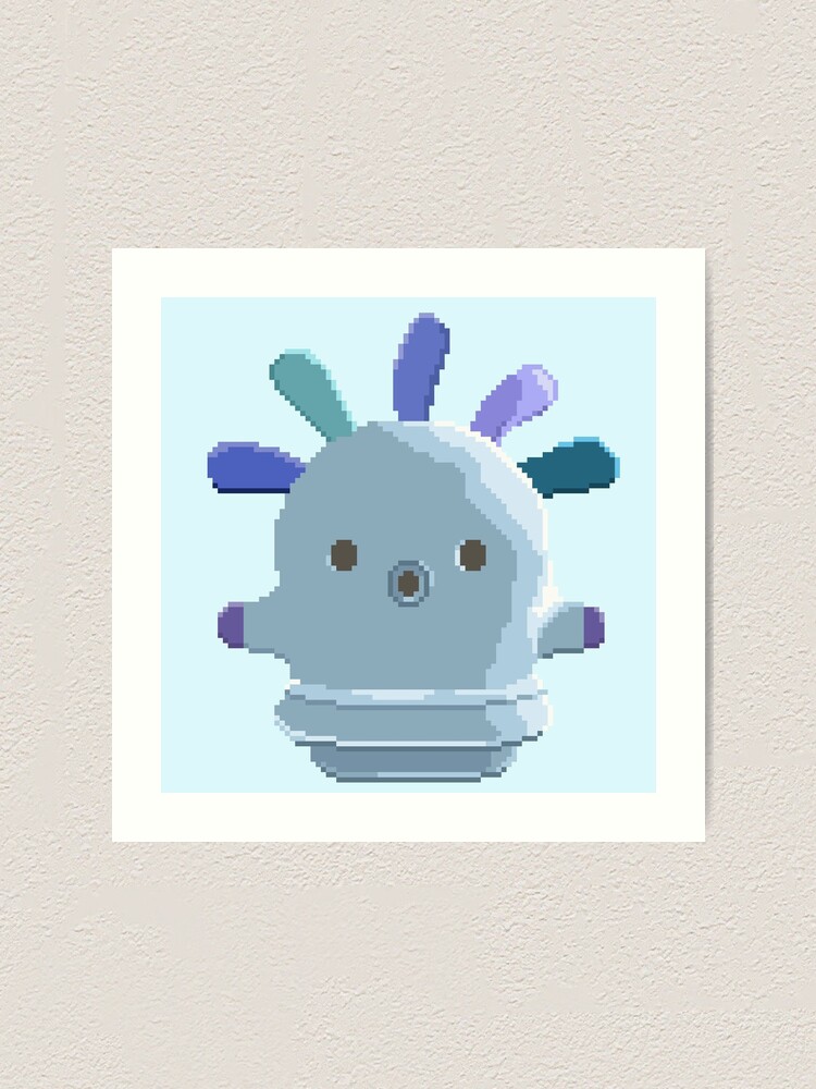 "acnh squeakoid gyroid pixel art - blue " Art Print by sezalilly ...