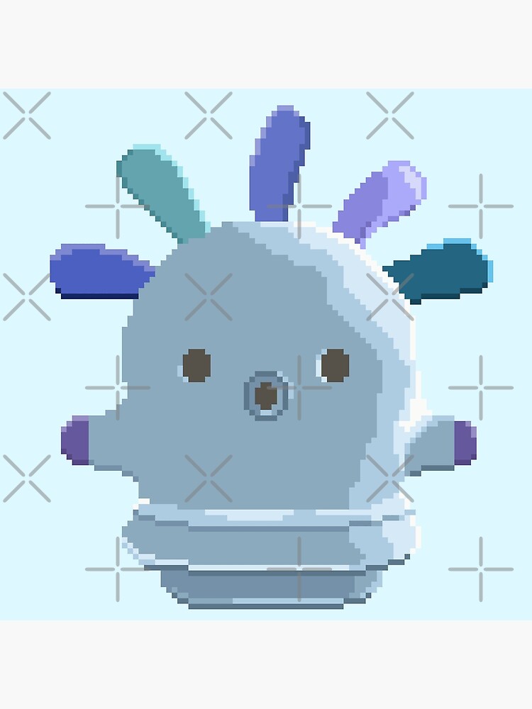 "acnh squeakoid gyroid pixel art - blue " Art Print by sezalilly ...