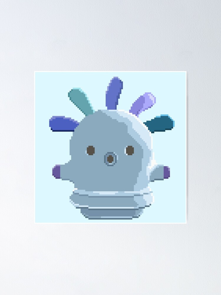 "acnh squeakoid gyroid pixel art - blue " Poster for Sale by sezalilly ...