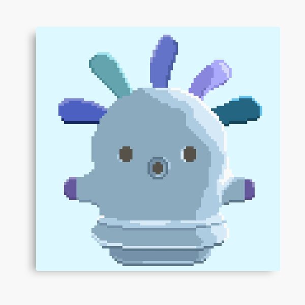 "acnh squeakoid gyroid pixel art - blue " Canvas Print for Sale by ...