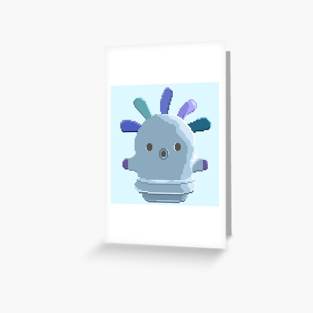 "acnh squeakoid gyroid pixel art - blue " Greeting Card by sezalilly ...