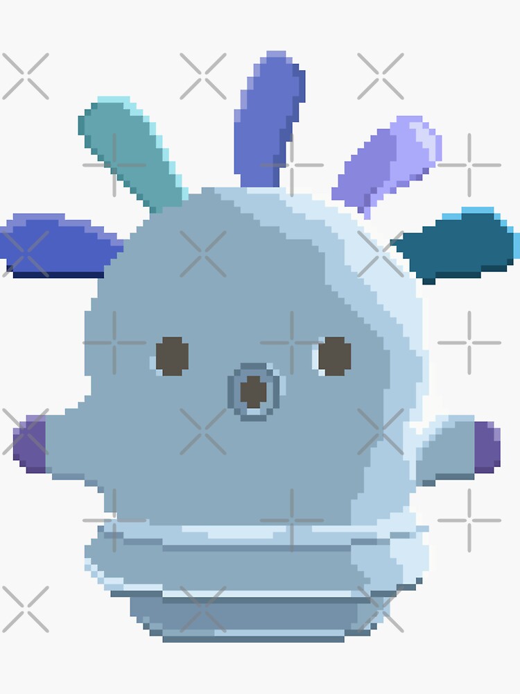 Sticker « Acnh squeakoid gyroid pixel art - bleu », par sezalilly ...