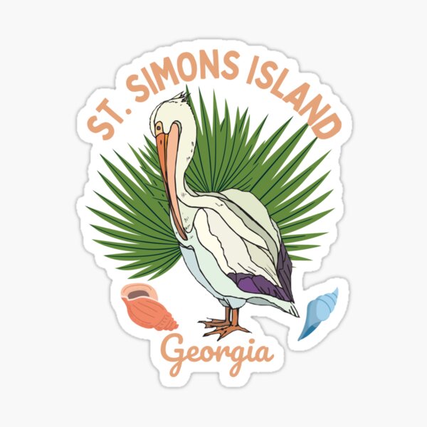 "Wild St. Simons Island, Georgia, Tan Text- Wildlife / Nature" Sticker ...