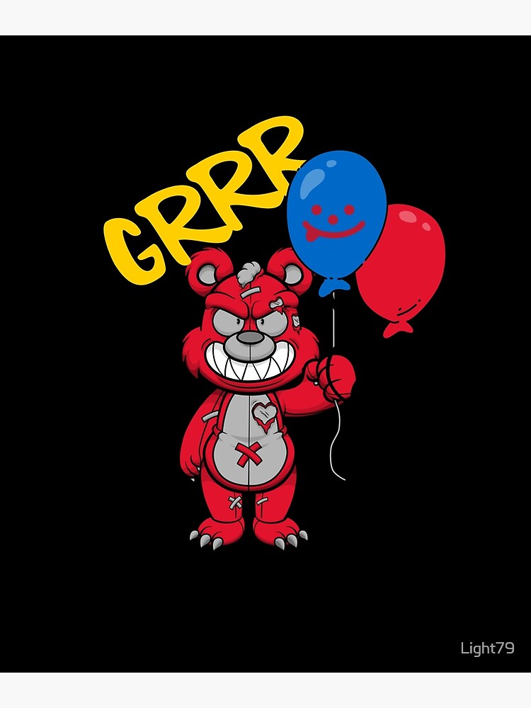 "Grrr Angry Bear with balloons" Poster for Sale by Light79 | Redbubble