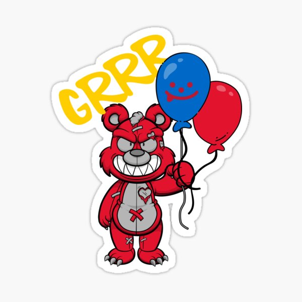 "Grrr Angry Bear with balloons" Sticker by Light79 | Redbubble