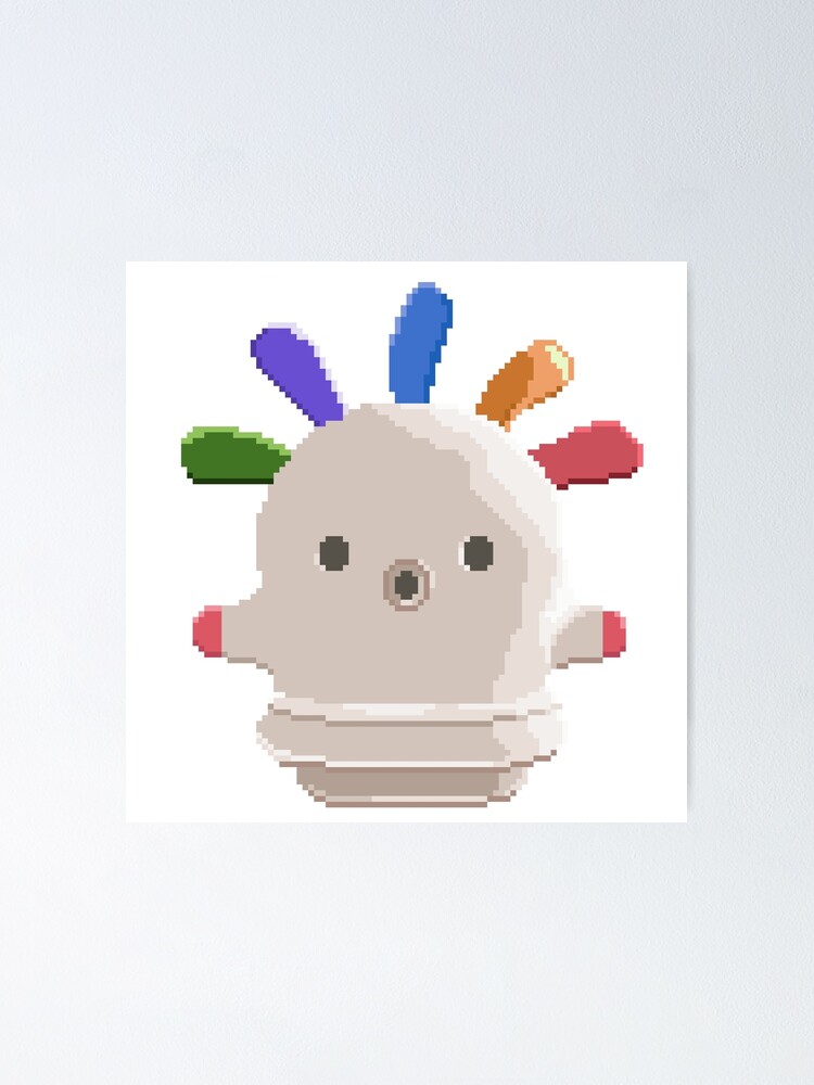 "squeakoid gyroid pixel art - white " Poster for Sale by sezalilly ...