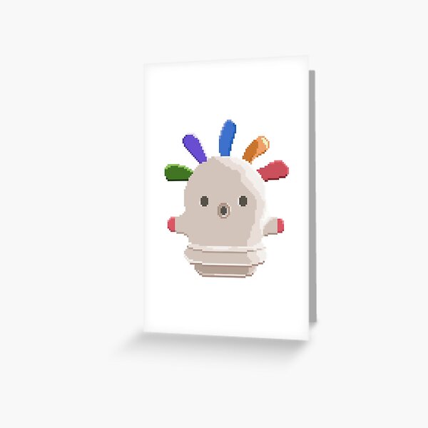 "squeakoid gyroid pixel art - white " Greeting Card for Sale by ...