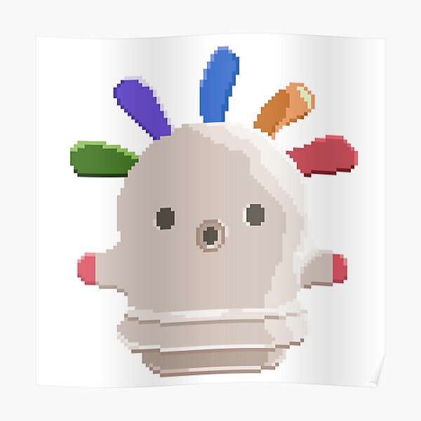 "squeakoid gyroid pixel art - white " Poster for Sale by sezalilly ...