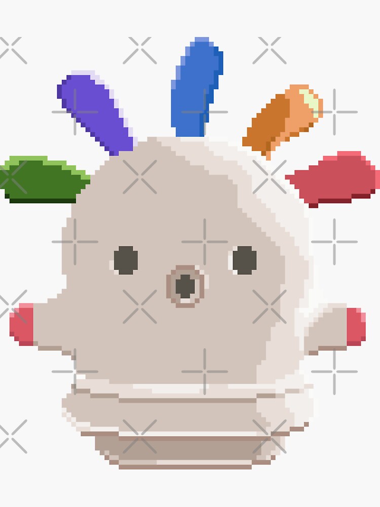 "squeakoid gyroid pixel art - white " Sticker for Sale by sezalilly ...