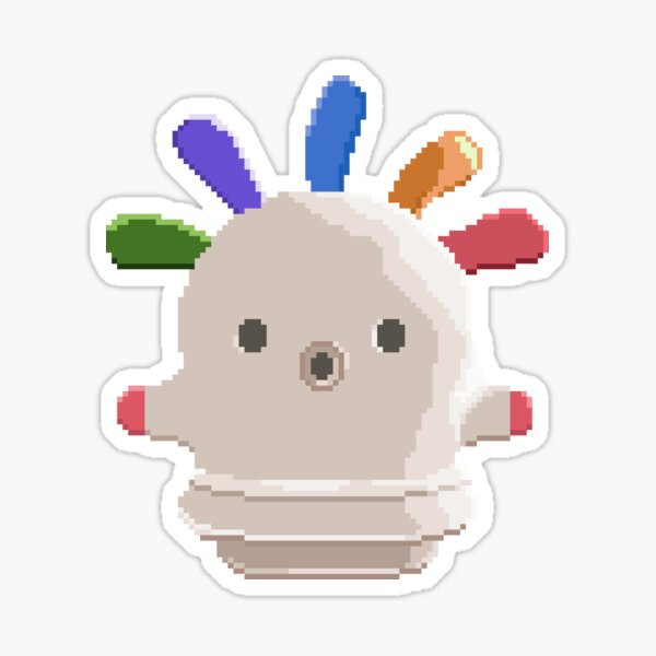 "squeakoid gyroid pixel art - white " Sticker for Sale by sezalilly ...
