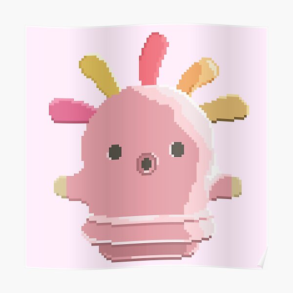 "squeakoid gyroid pixel art - pink" Poster by sezalilly | Redbubble