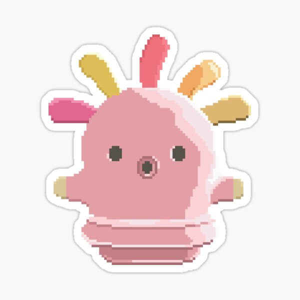 "squeakoid gyroid pixel art - pink" Sticker for Sale by sezalilly ...