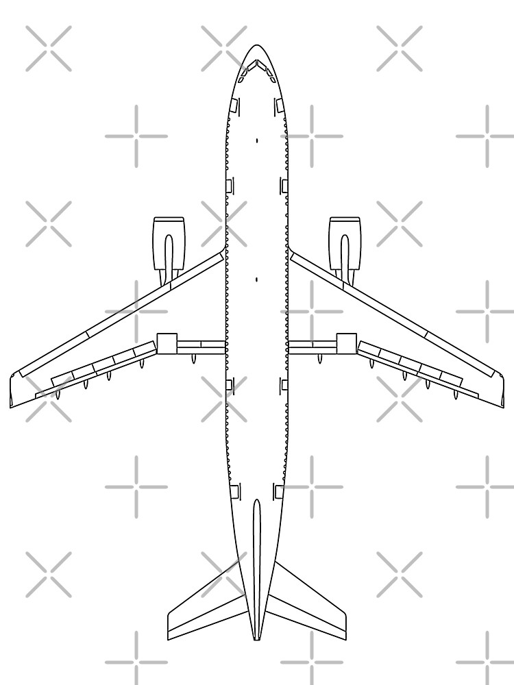 "Airbus A300 Line Black Top View" Poster by magazinecombate | Redbubble