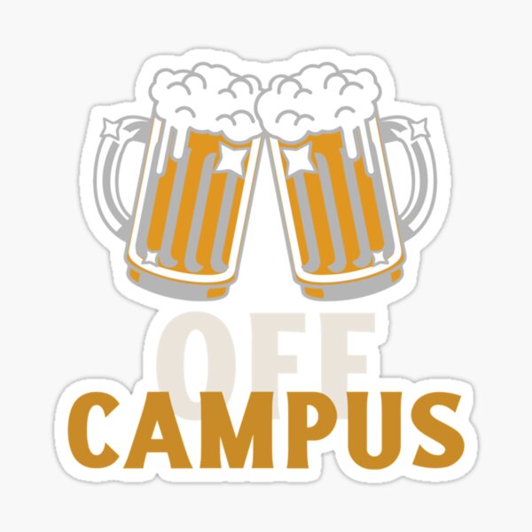 "Off Campus - Beer Mugs" Sticker by Hayleyshy | Redbubble