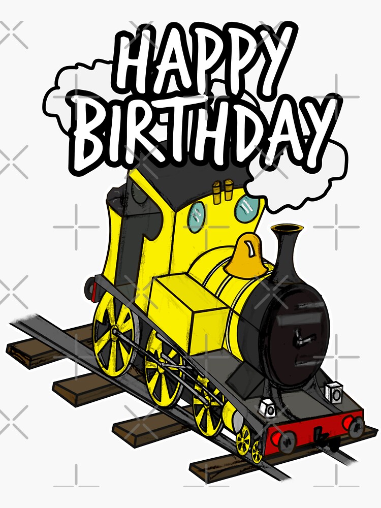 "Birthday Train Steam Locomotive Railway Model Railroad (Yellow ...