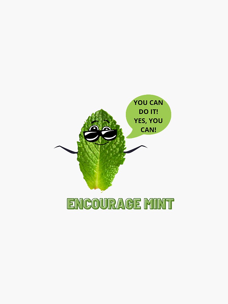 "Encourage mint sticker" Sticker for Sale by TheArtStudio21 | Redbubble