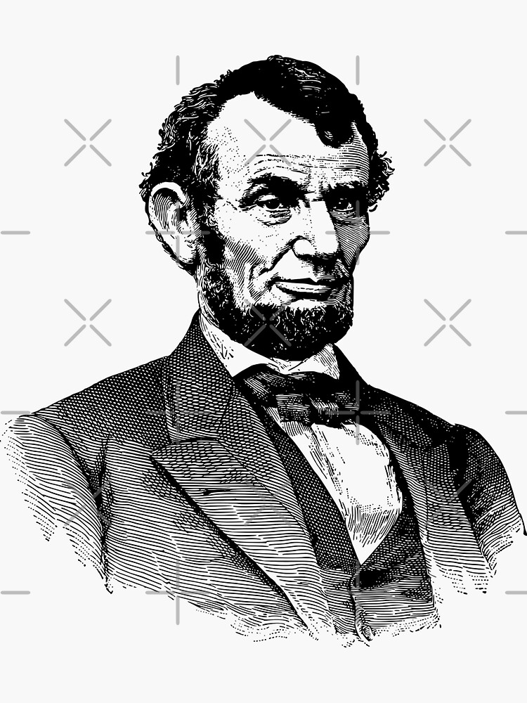 "Abraham Lincoln line drawing" Sticker for Sale by RafaelLima7 | Redbubble