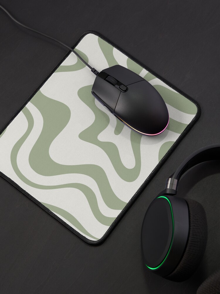 "Liquid Swirl Retro Contemporary Abstract Pattern 2 in Sage Green and ...