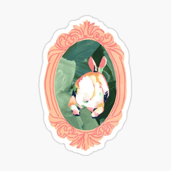 "framed white rabbit sticker" Sticker for Sale by sneesbee | Redbubble