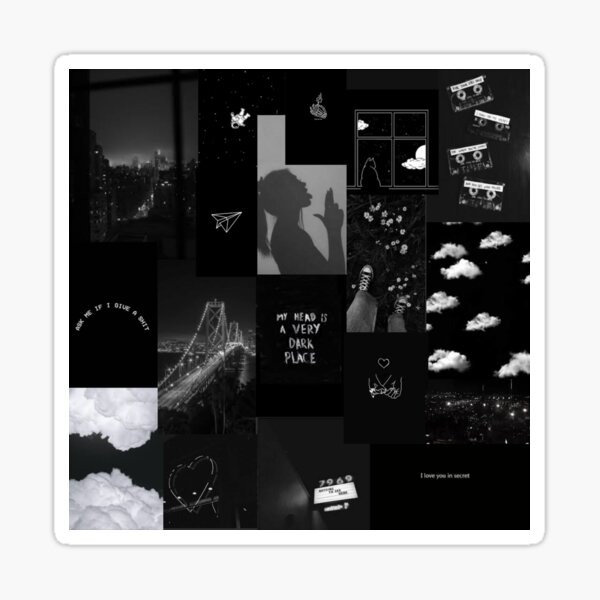 "grunge black aesthetic" Sticker for Sale by Esho123 | Redbubble