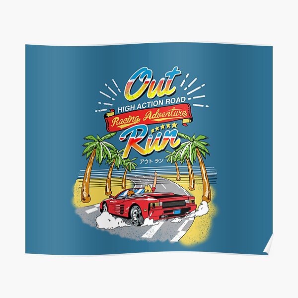 "Outrun 86 Racing Adventure Game by Sega Fan Art" Poster for Sale by ...
