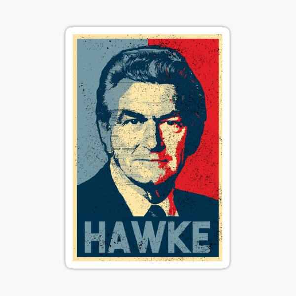 "Bob Hawke [Worn Design]" Sticker for Sale by politicalamity | Redbubble