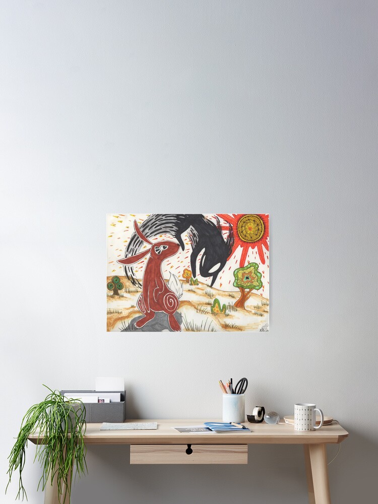 "El-Ahrairah and the Black Rabbit of Inle" Poster for Sale by NomiBomi ...