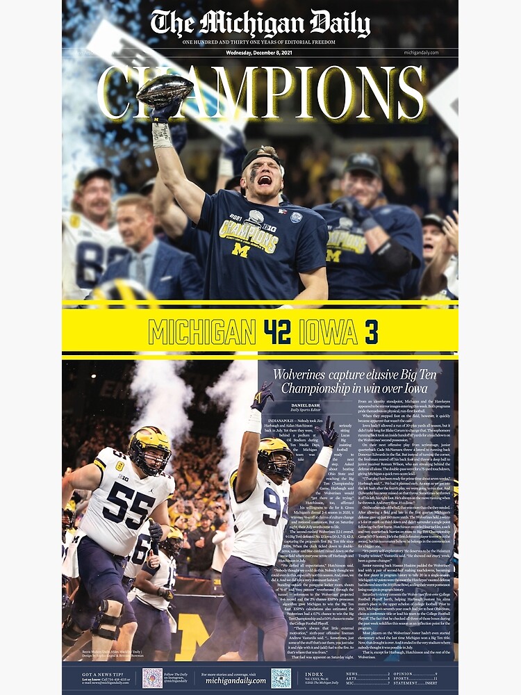 "12/8 The Michigan Daily Front Cover" Poster for Sale by michigan-daily ...