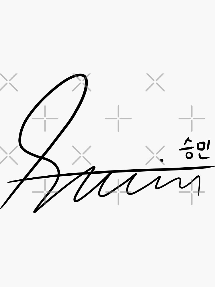 "Kim Seungmin Signature - SK" Sticker for Sale by MADCITYY | Redbubble