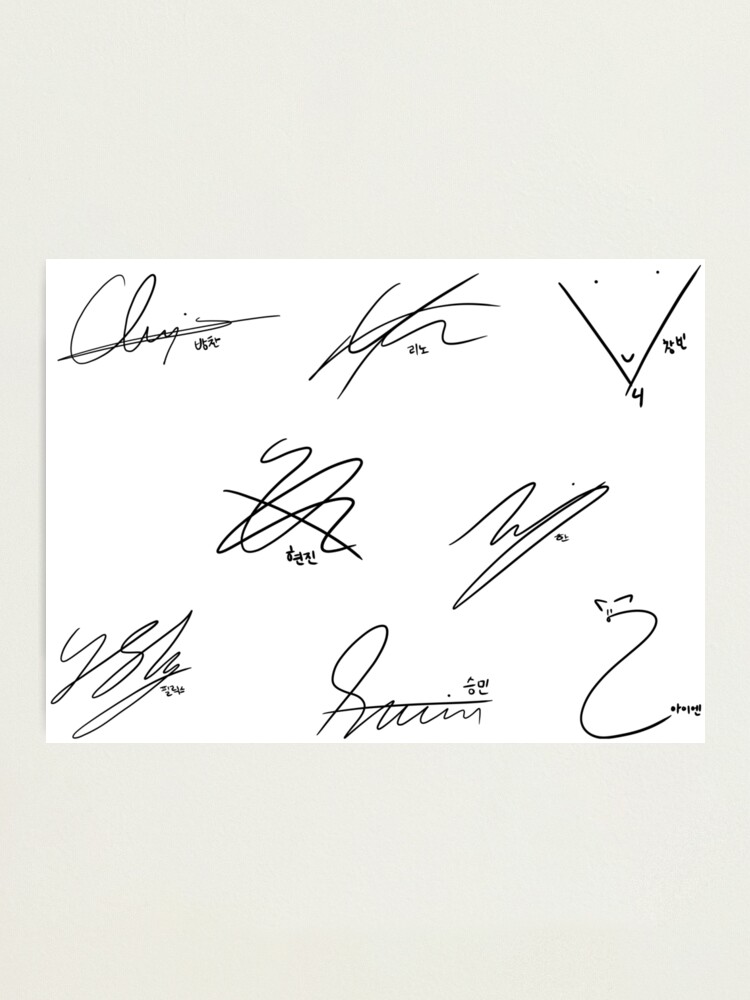 "STRAY KIDS signatures" Photographic Print by MADCITYY | Redbubble