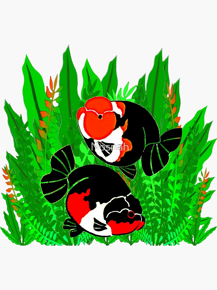 "Ranchu Goldfish Logo 1027" Sticker by Nosnah | Redbubble