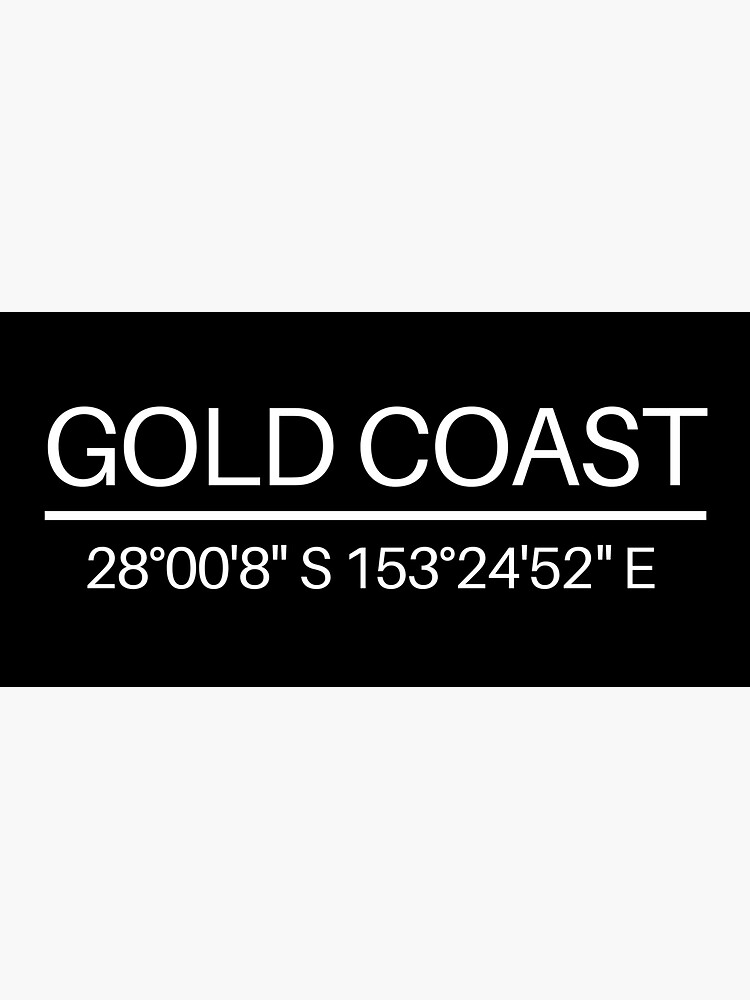 "Gold Coast Coordinates" Sticker for Sale by Jajamon | Redbubble