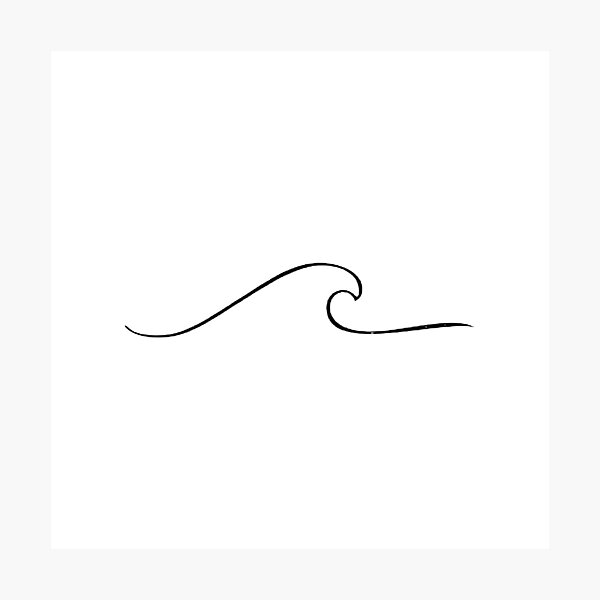 "Wave Simple Black Outline" Photographic Print for Sale by sticker ...