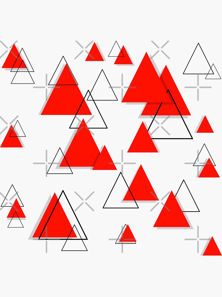 "Geometric Red and Black Triangle Art " Sticker for Sale by Tshirtstory ...