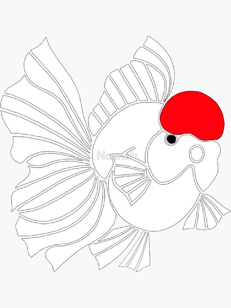 "Oranda Goldfish Logo 1226D" Sticker by Nosnah | Redbubble