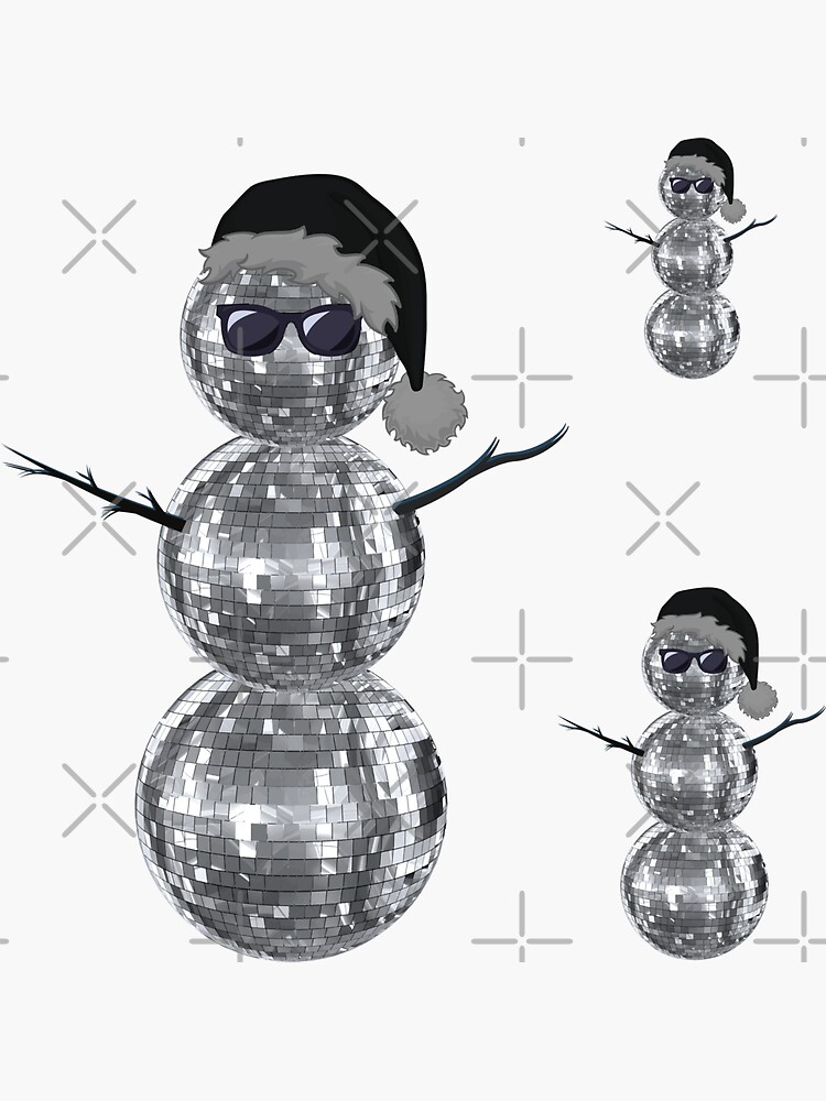 "Disco Ball Snowman Dark Santa New Year's Eve Ball Drop Holiday ...