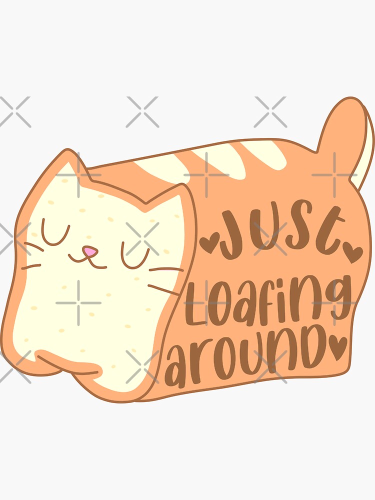 "Loafing around cute cat sticker, Kitty stickers, Fat cat, Small gift ...