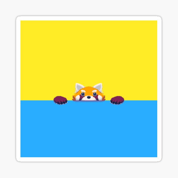 "Pixel Art Red Panda peeking!" Sticker for Sale by PixelBrushArt ...